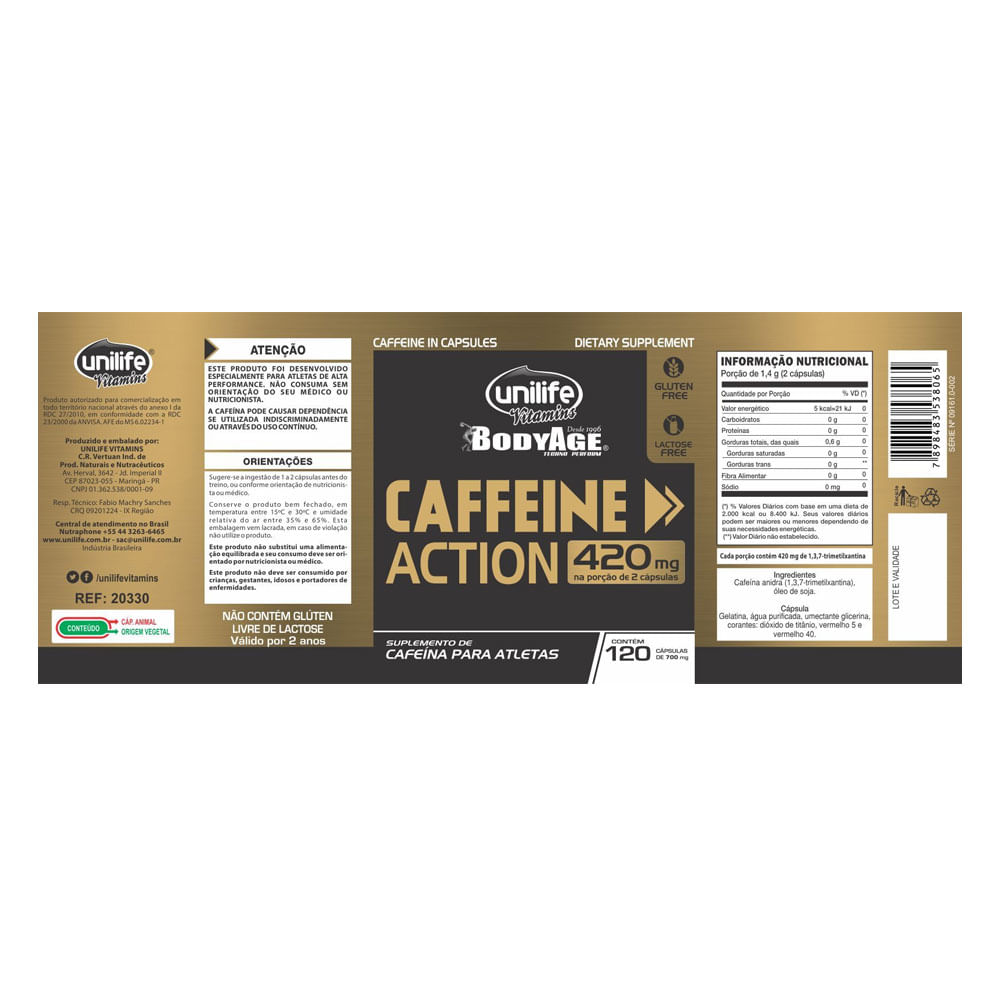 Cafeína 120 Cápsulas - Unilife comprar aqui - NOA Cafeína 120 Cápsulas - Unilife comprar aqui - NOA